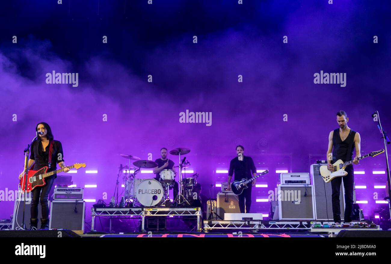 Nuremberg, Germany. 05th June, 2022. Frontman Brian Molko (l) of the ...