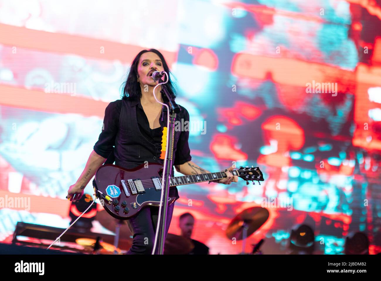 Nuremberg, Germany. 05th June, 2022. Frontman Brian Molko of the ...