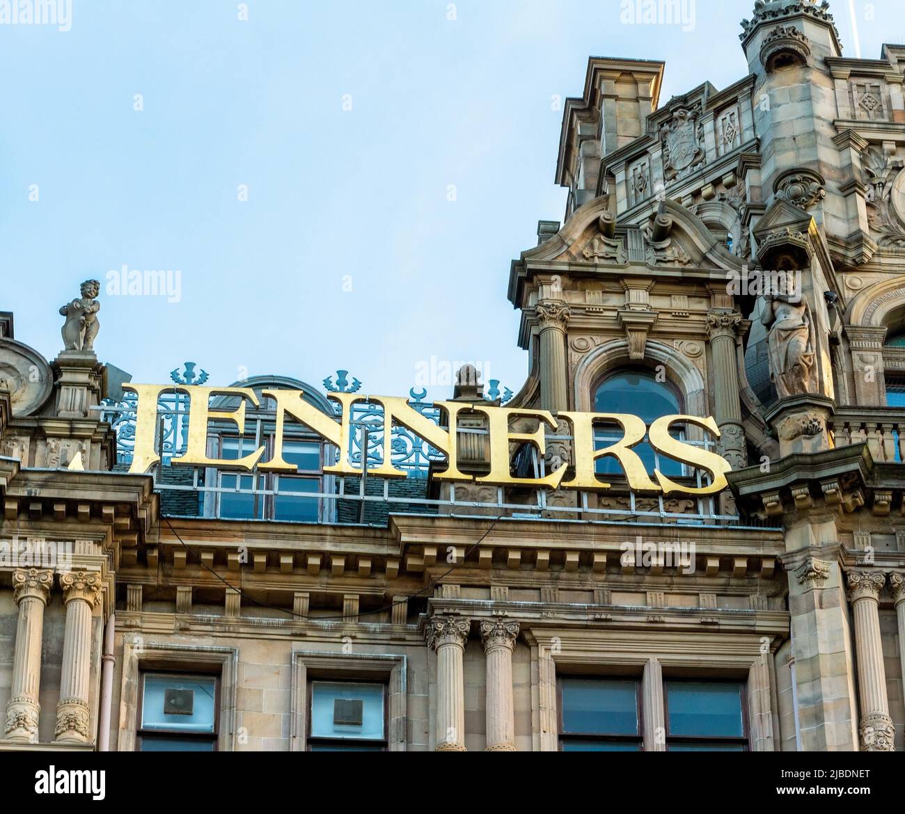 Jenner's Sign above the department store now closed in city centre of ...