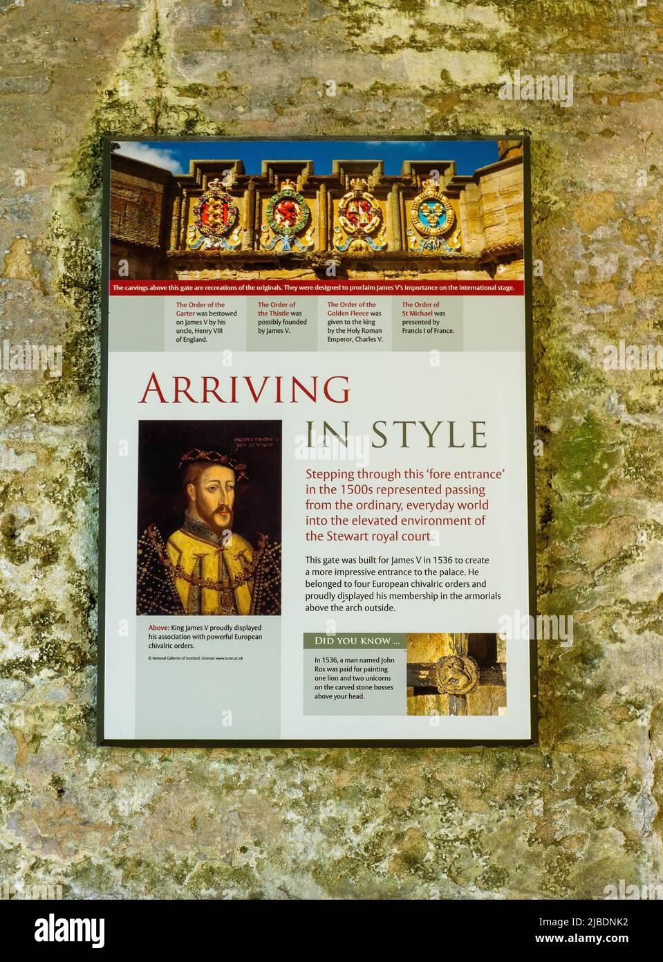 Information Sign at Linlithgow Palace, Linlithgow, Scotland, UK Stock ...