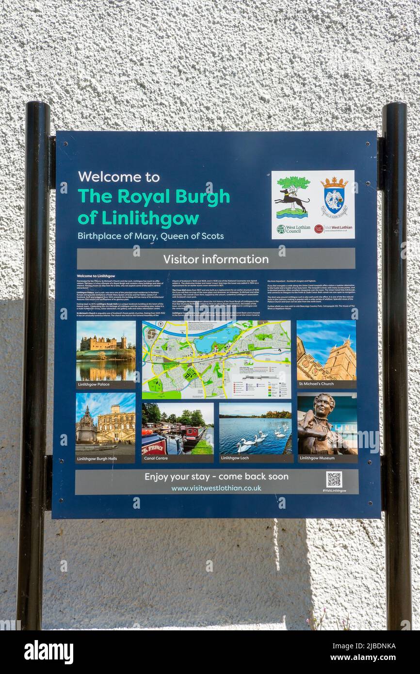 Information on the Royal Burgh of Linlithgow, Scotland, UK Stock Photo ...