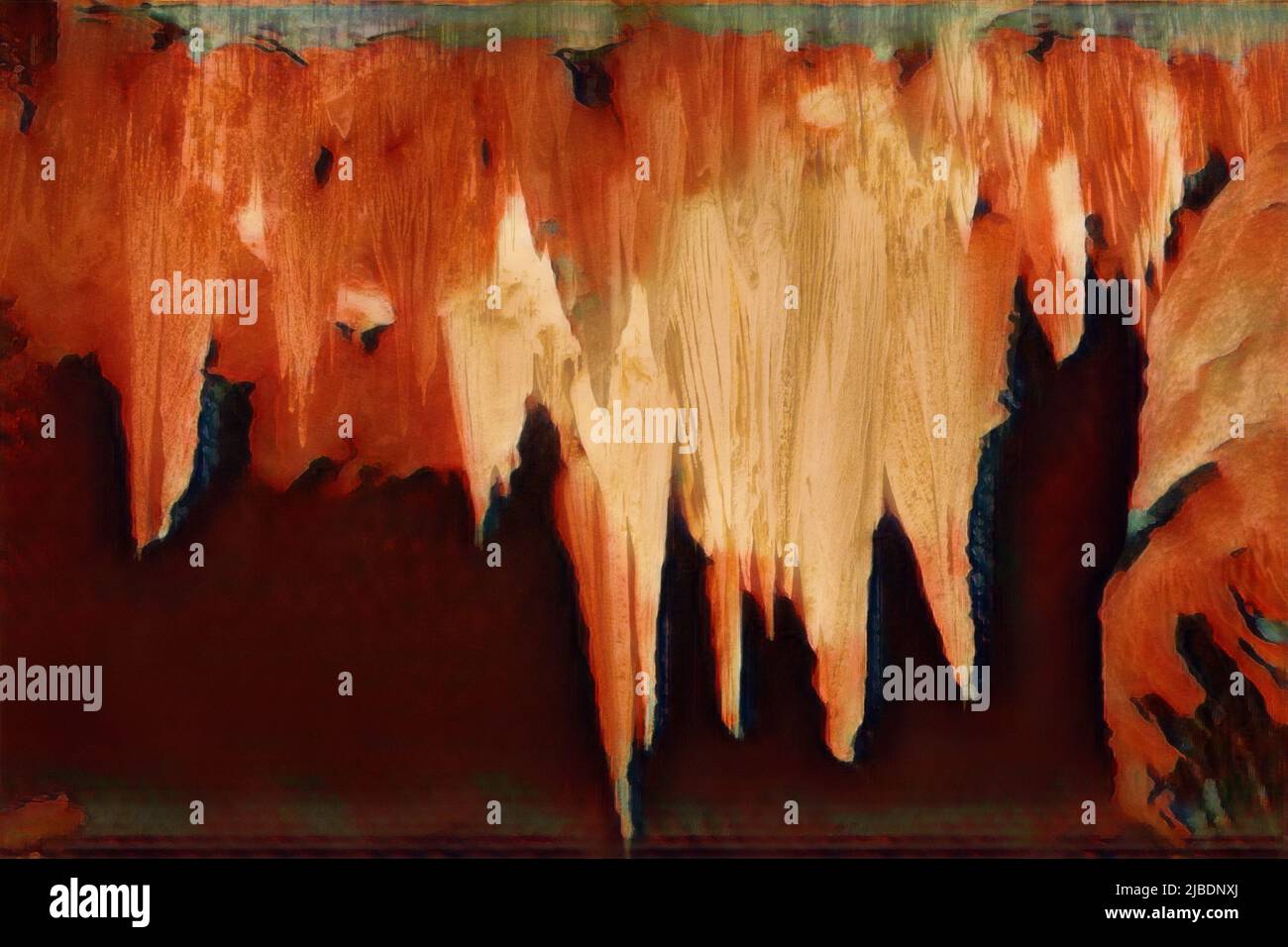 Artist view of Stalactite ceiling in Carlson Bad Cavern. Style like ...