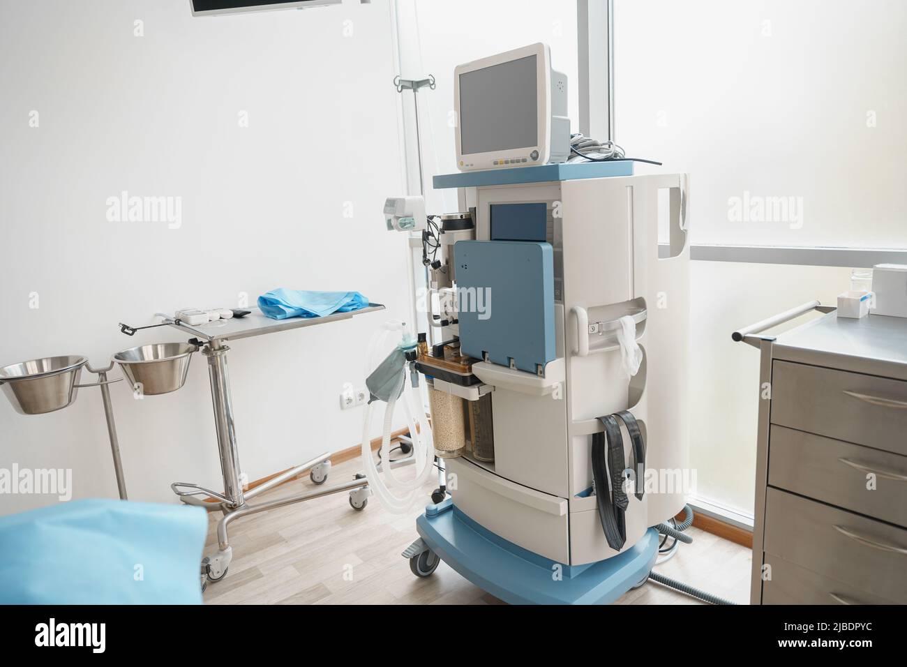 Interior of operation room with different medical equipment ready for ...