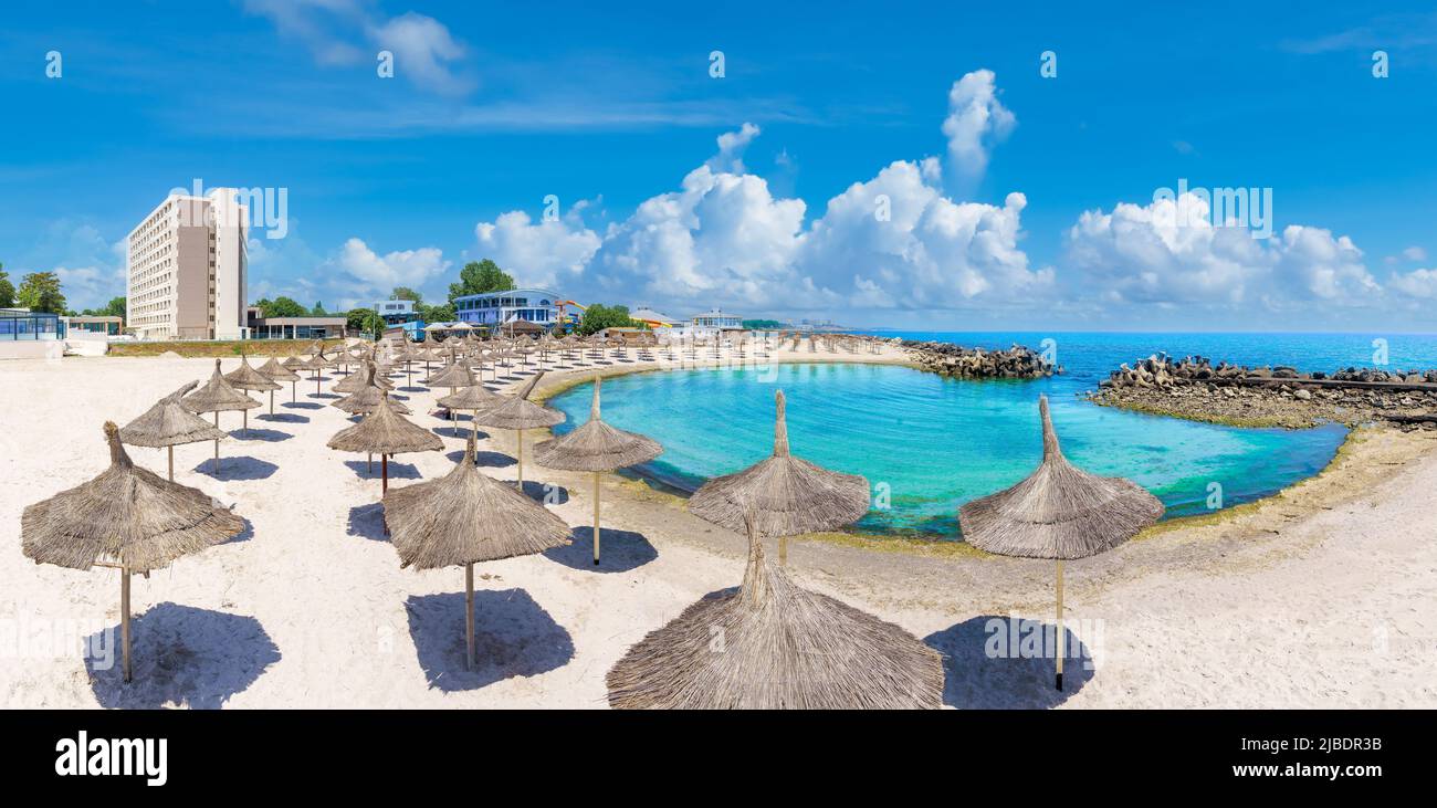 Landscape with Jupiter beach at Black Sea Coast, Romania Stock Photo ...