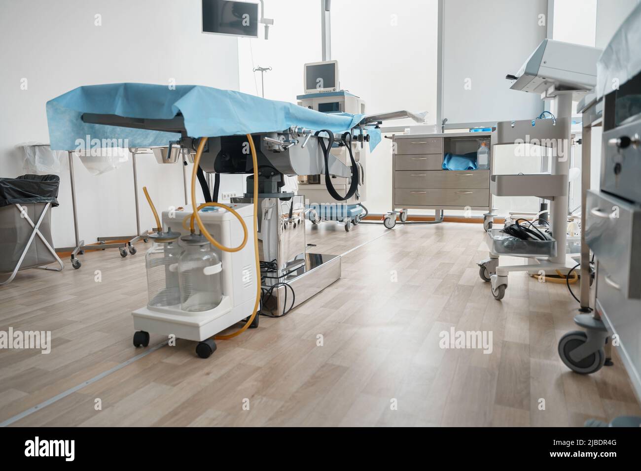 Interior of operation room with different medical equipment ready for ...