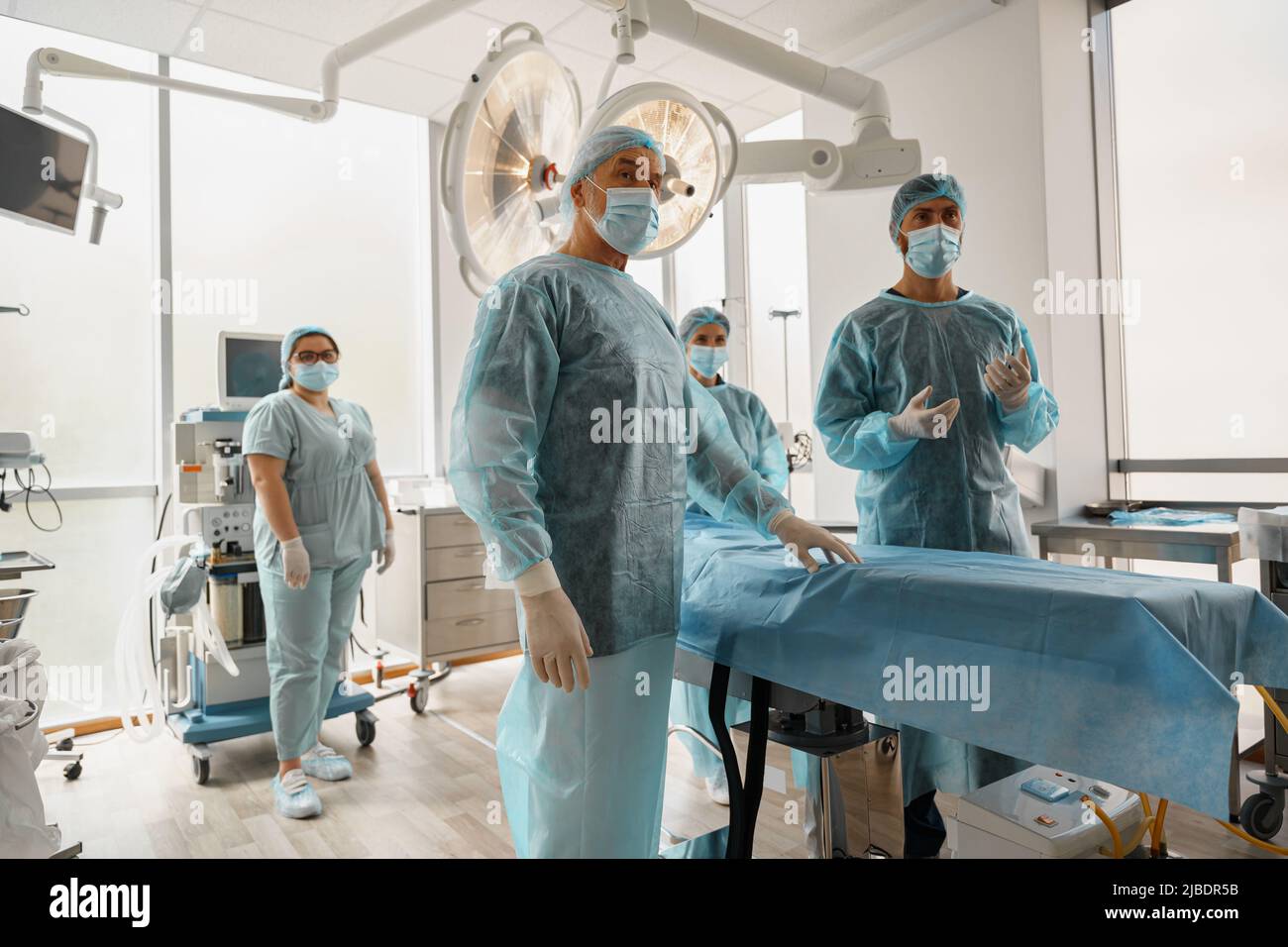 Team of surgeons in the operating room ready for surgery in clinic ...
