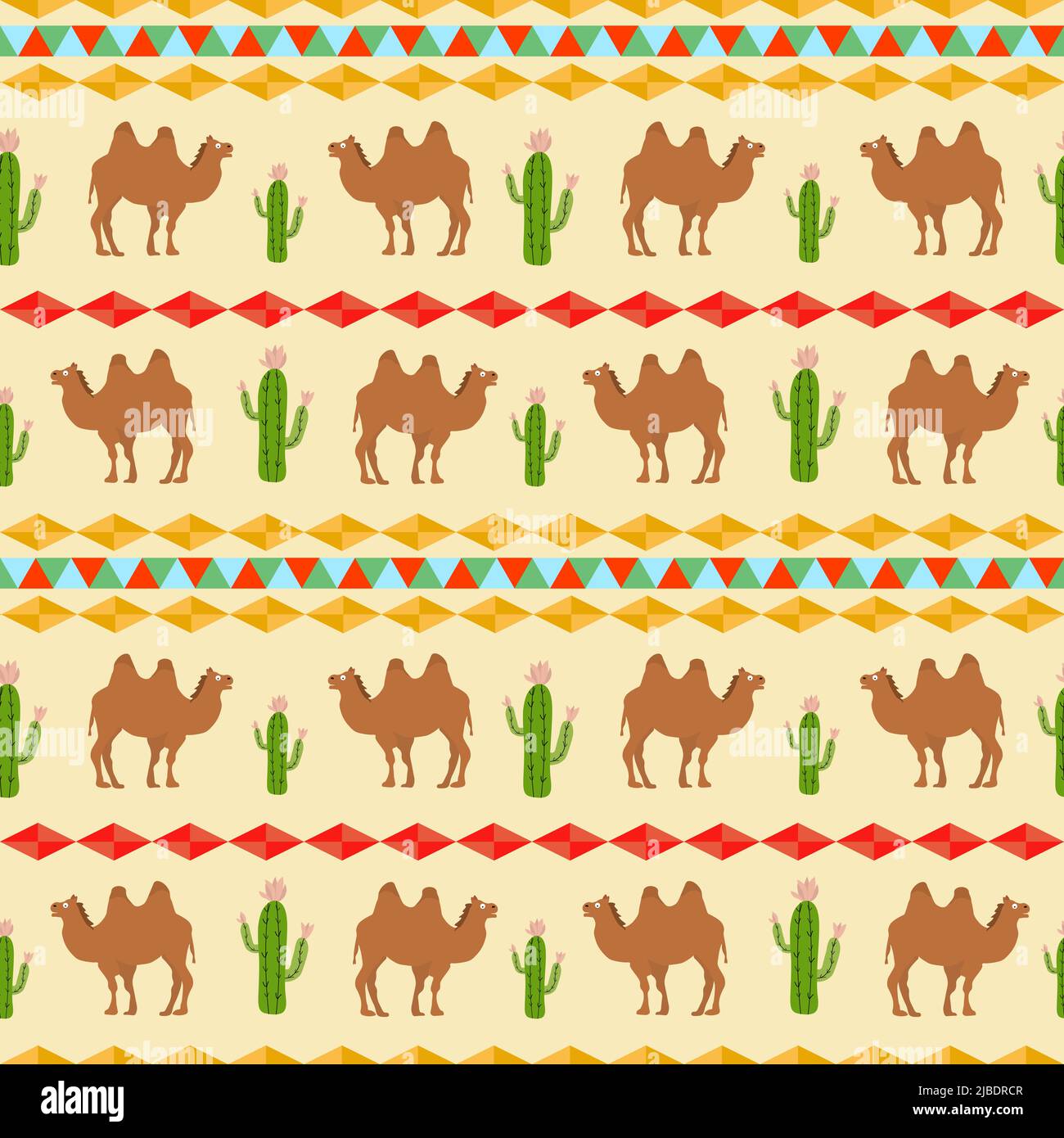 Pattern with camels and decorative ornament Stock Vector Image & Art ...