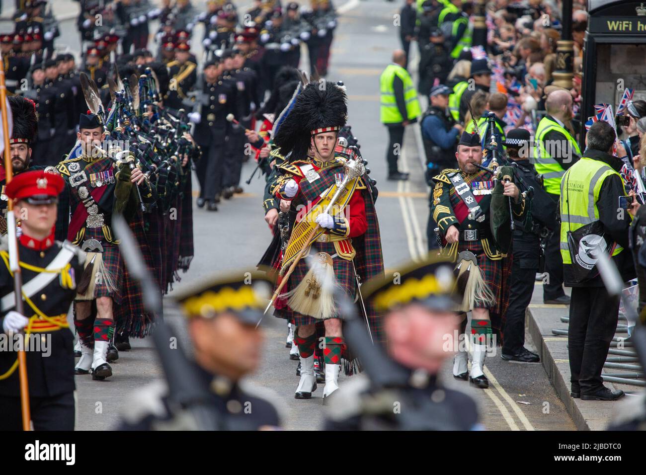 London, England, UK. 5th June, 2022. Platinum Jubilee Pageant is seen ...