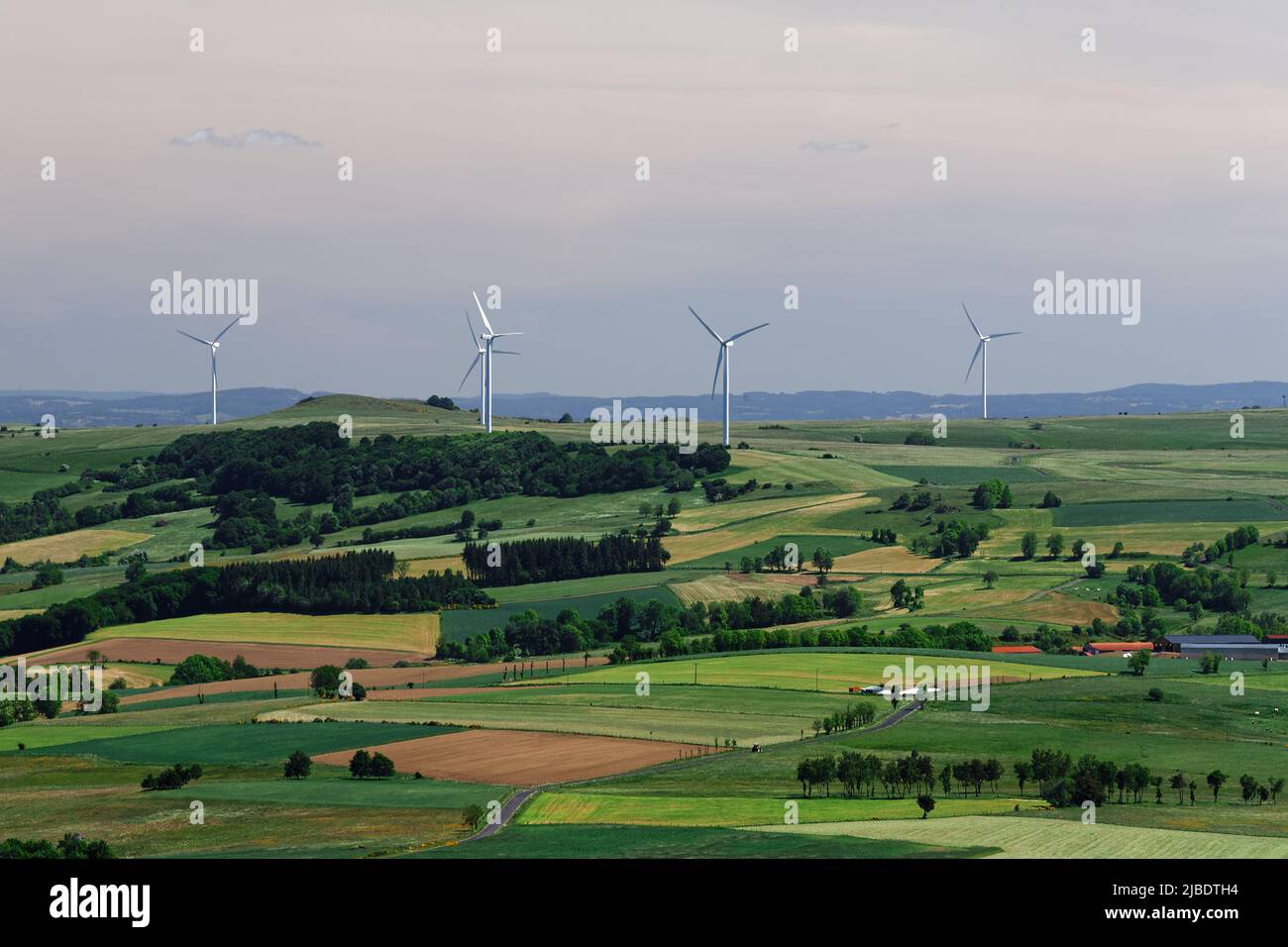 panorama view valley Puy de Dome french volcano in Auvergne france ...