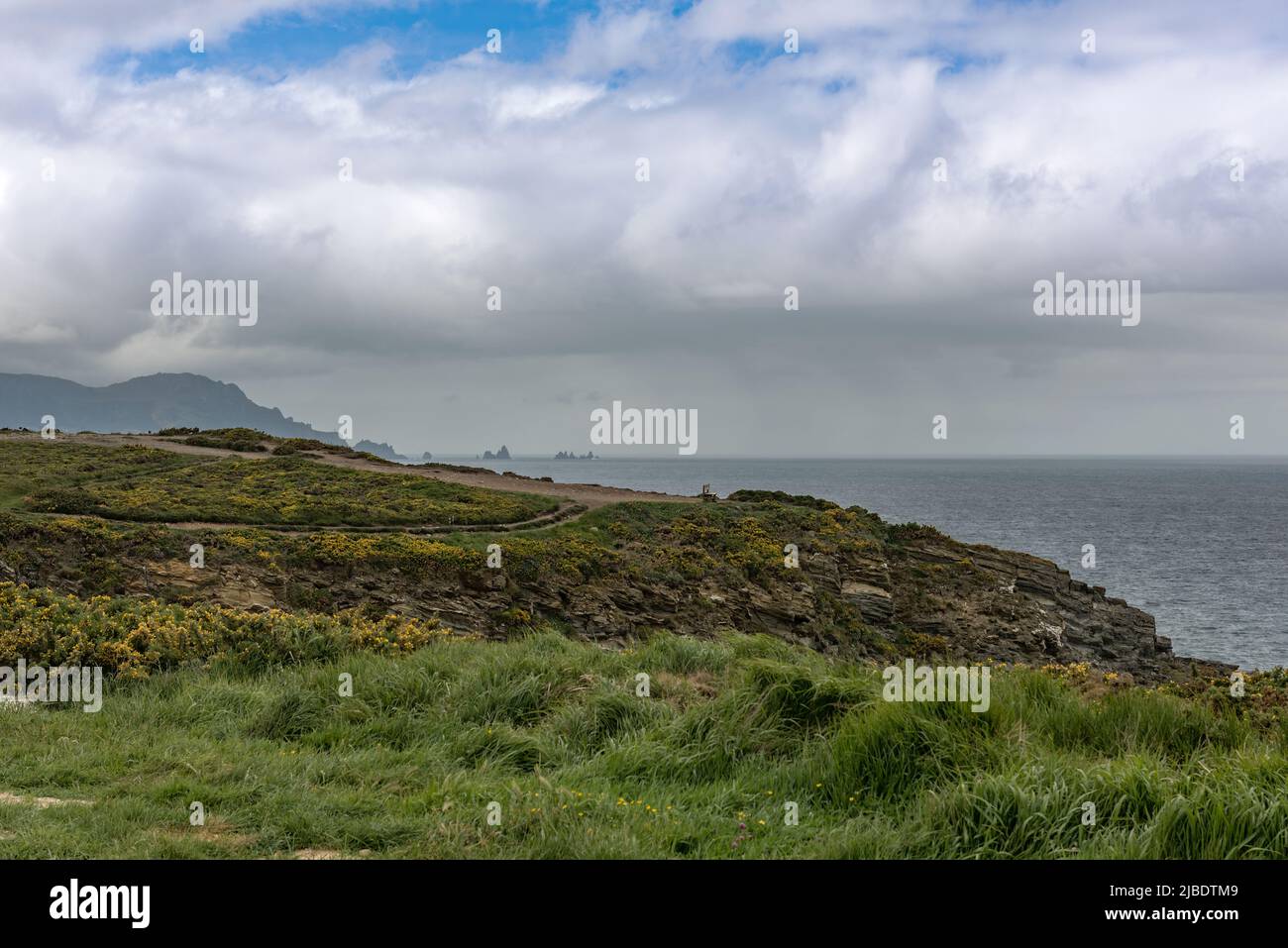 Coastal landscape of the Rias Altas near Ortigueira, Galicia, Spain ...