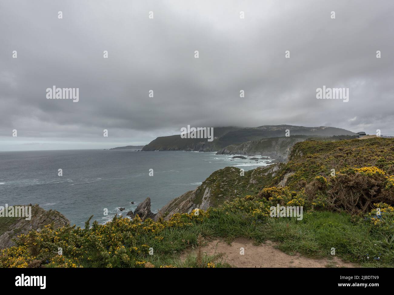 Coastal landscape of the Rias Altas near Ortigueira, Galicia, Spain ...