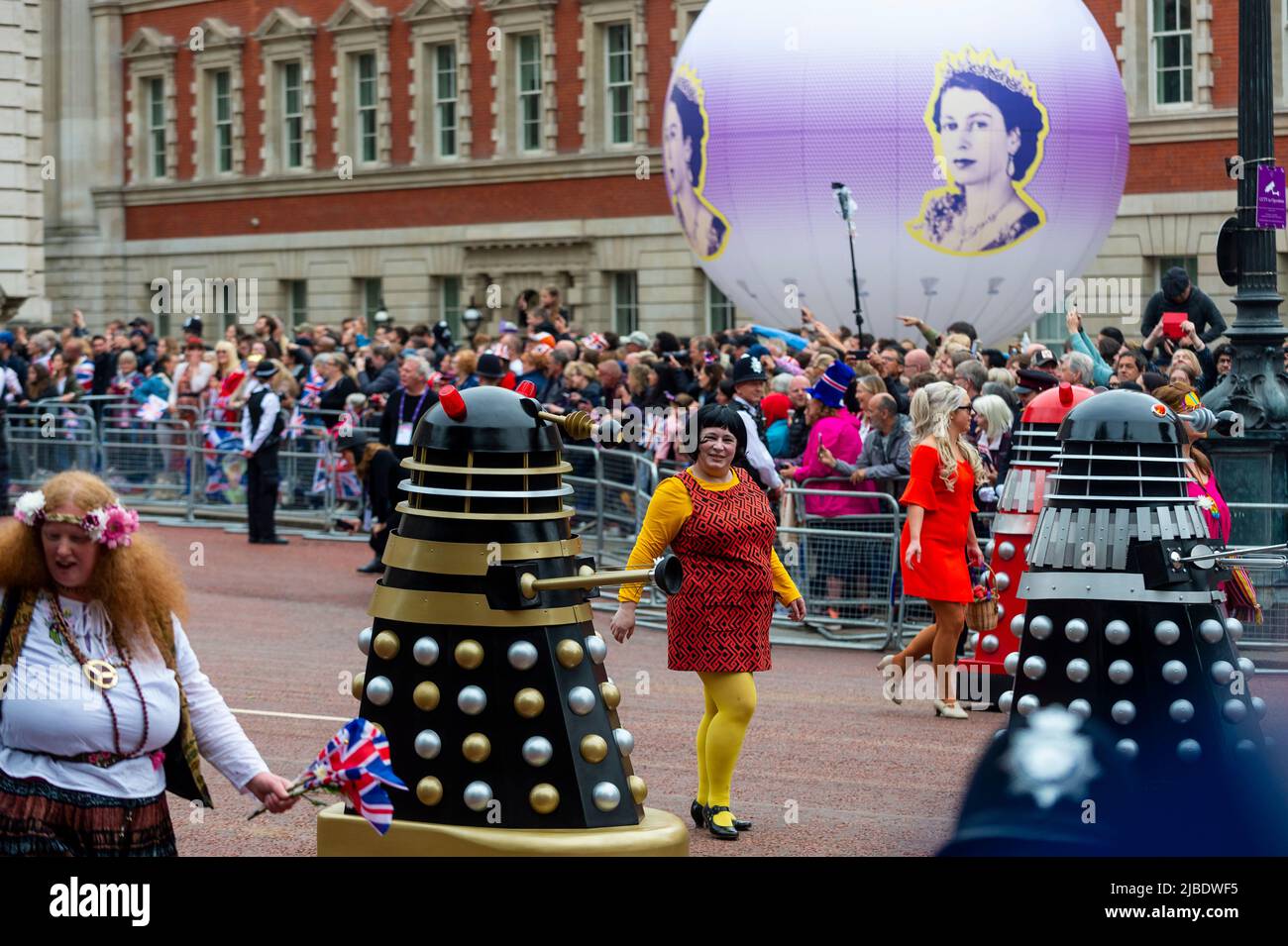 London, UK. 5 June 2022. Daleks pass by. The Platinum Jubilee Pageant ...