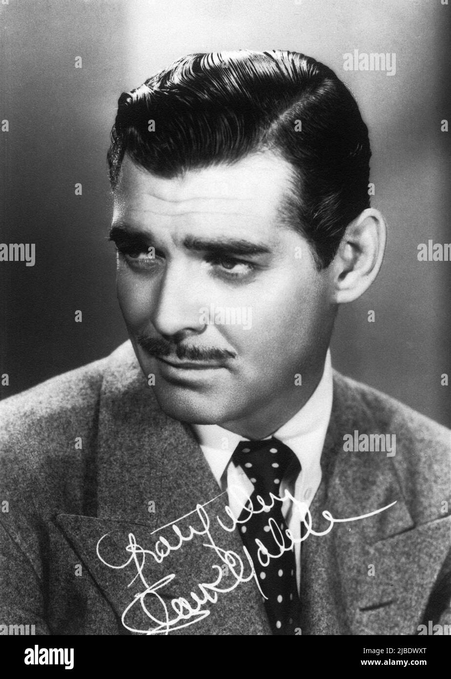 CLARK GABLE 1940 Portrait with facsimile signature publicity for Metro ...
