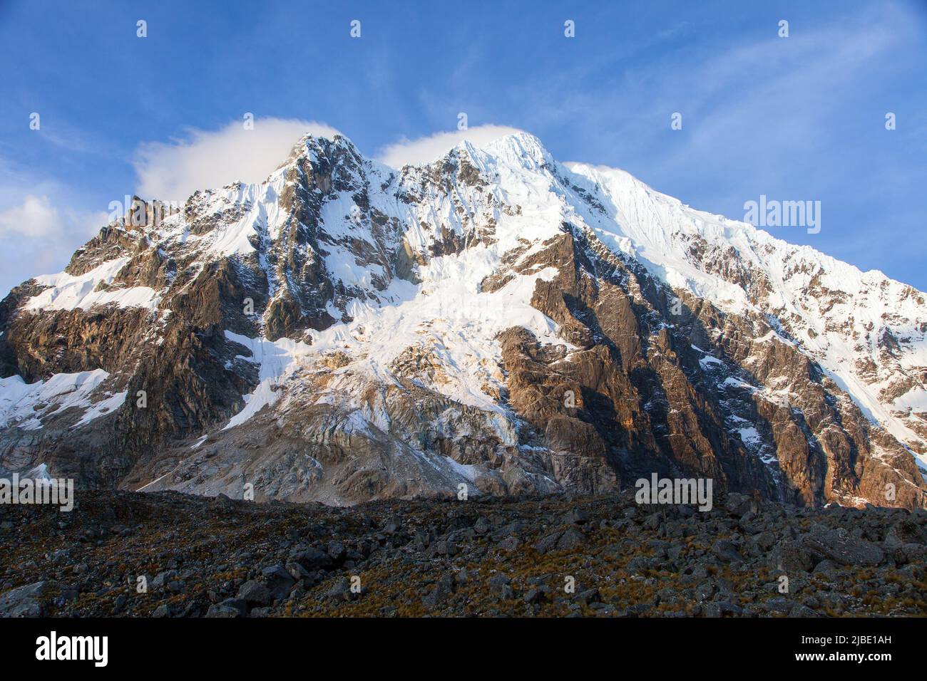 Evening view of mount Salkantay, Salcantay trek in the way to Machu ...