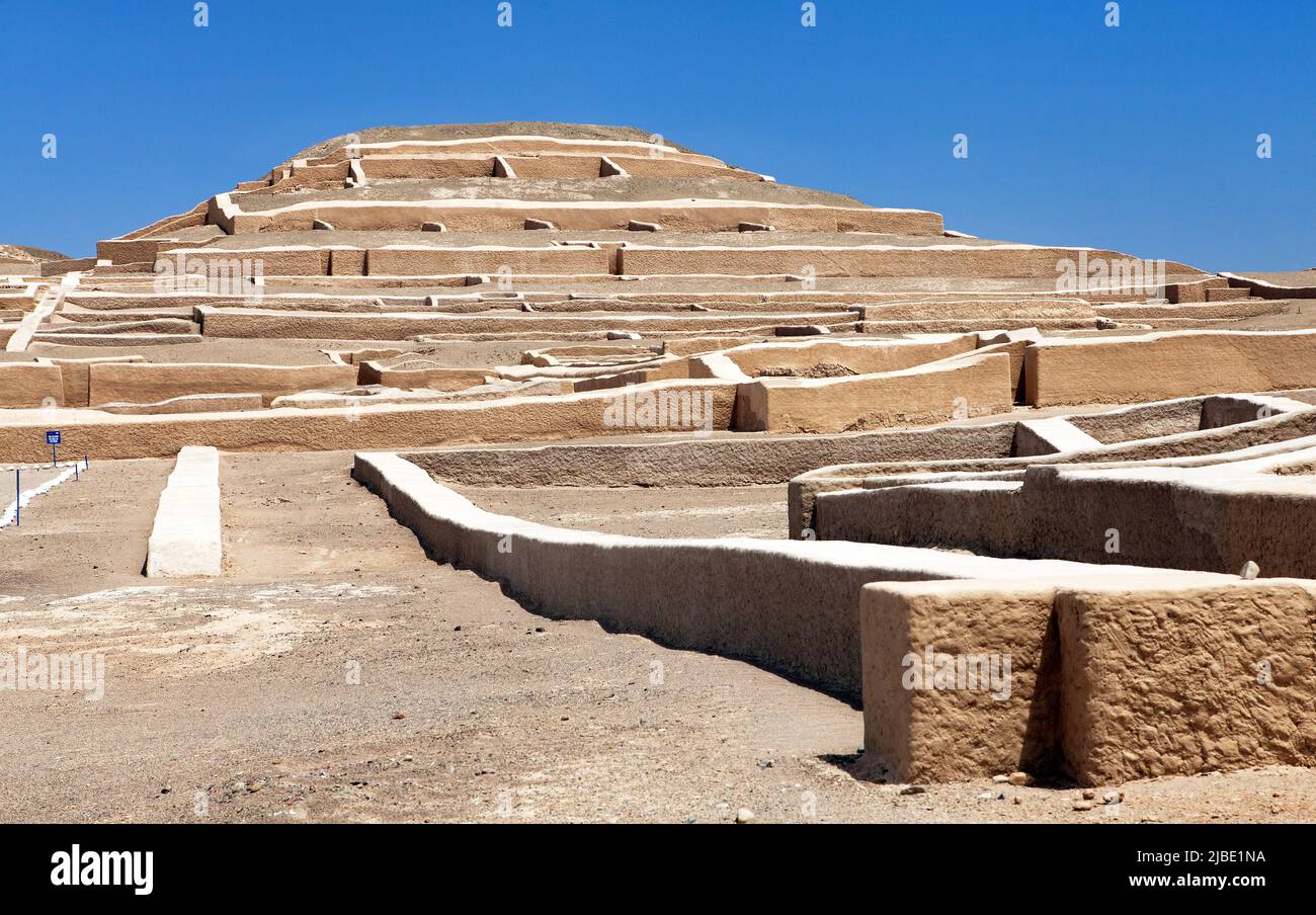 Nasca or Nazca pyramid at Chahuachi archeological site in the Nazca ...