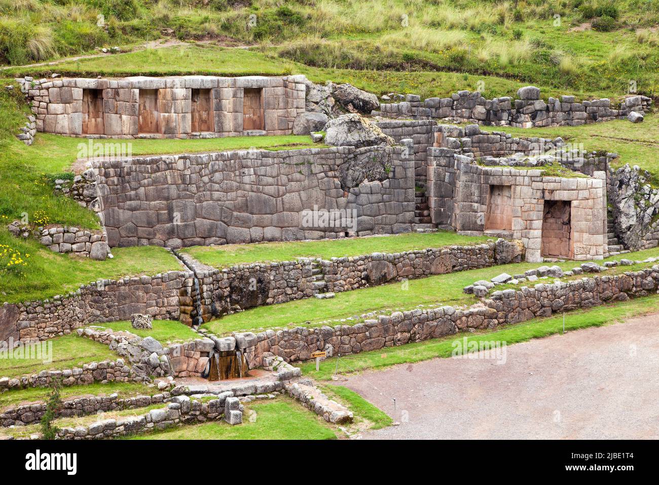 View of Tambo or Tampu Machay, Inca ruins in Cusco or Cuzco town, Peru ...