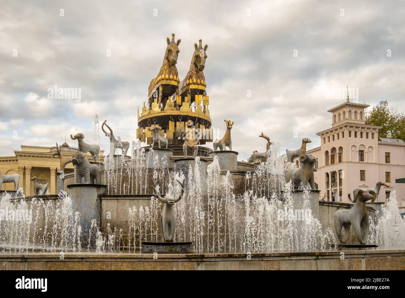 Colchis fountain in Kutaisi city, Georgia Stock Photo - Alamy