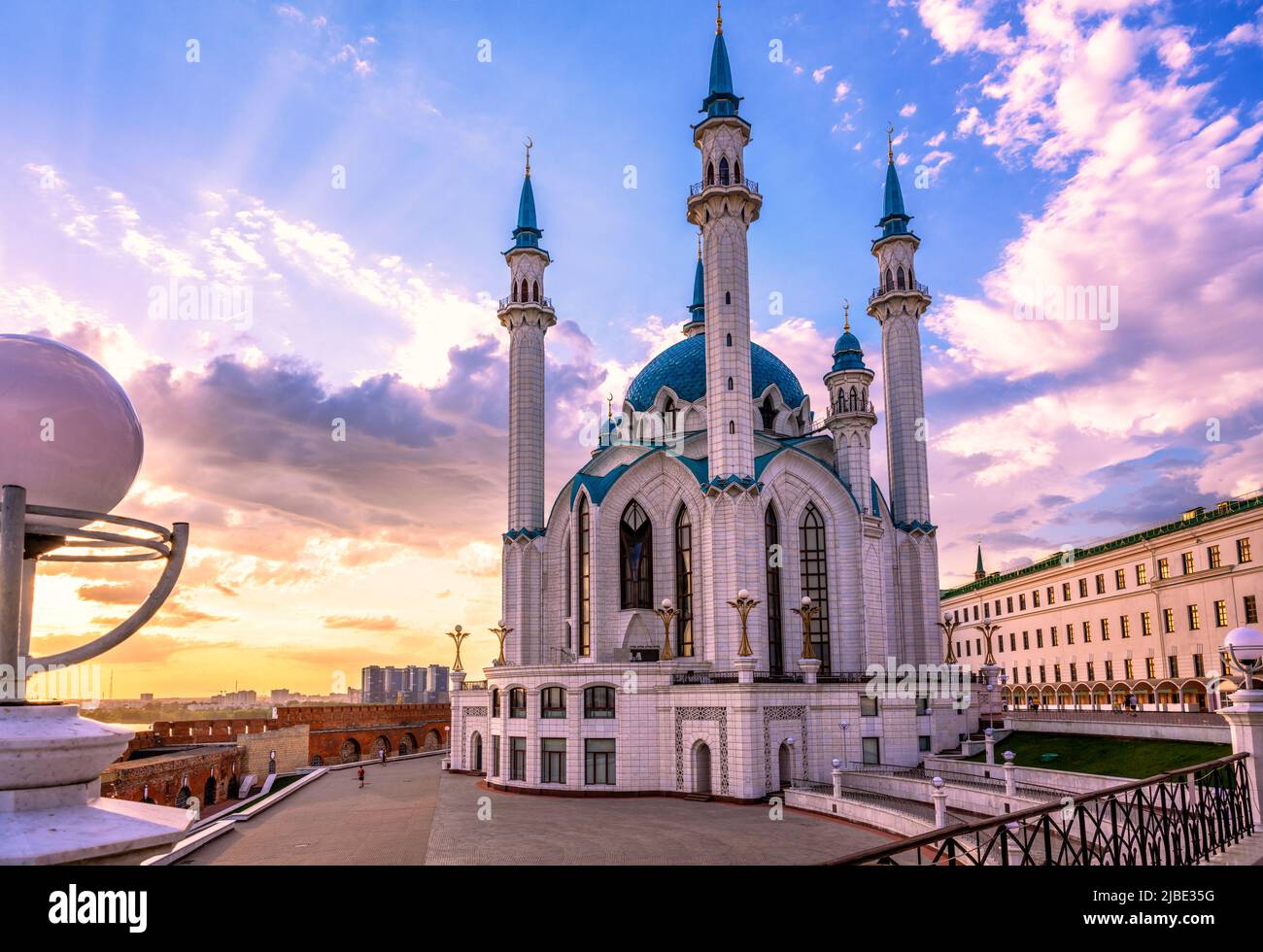 Kazan Kremlin, Tatarstan, Russia. Nice view of Kul Sharif mosque, landmark of Kazan in summer ...
