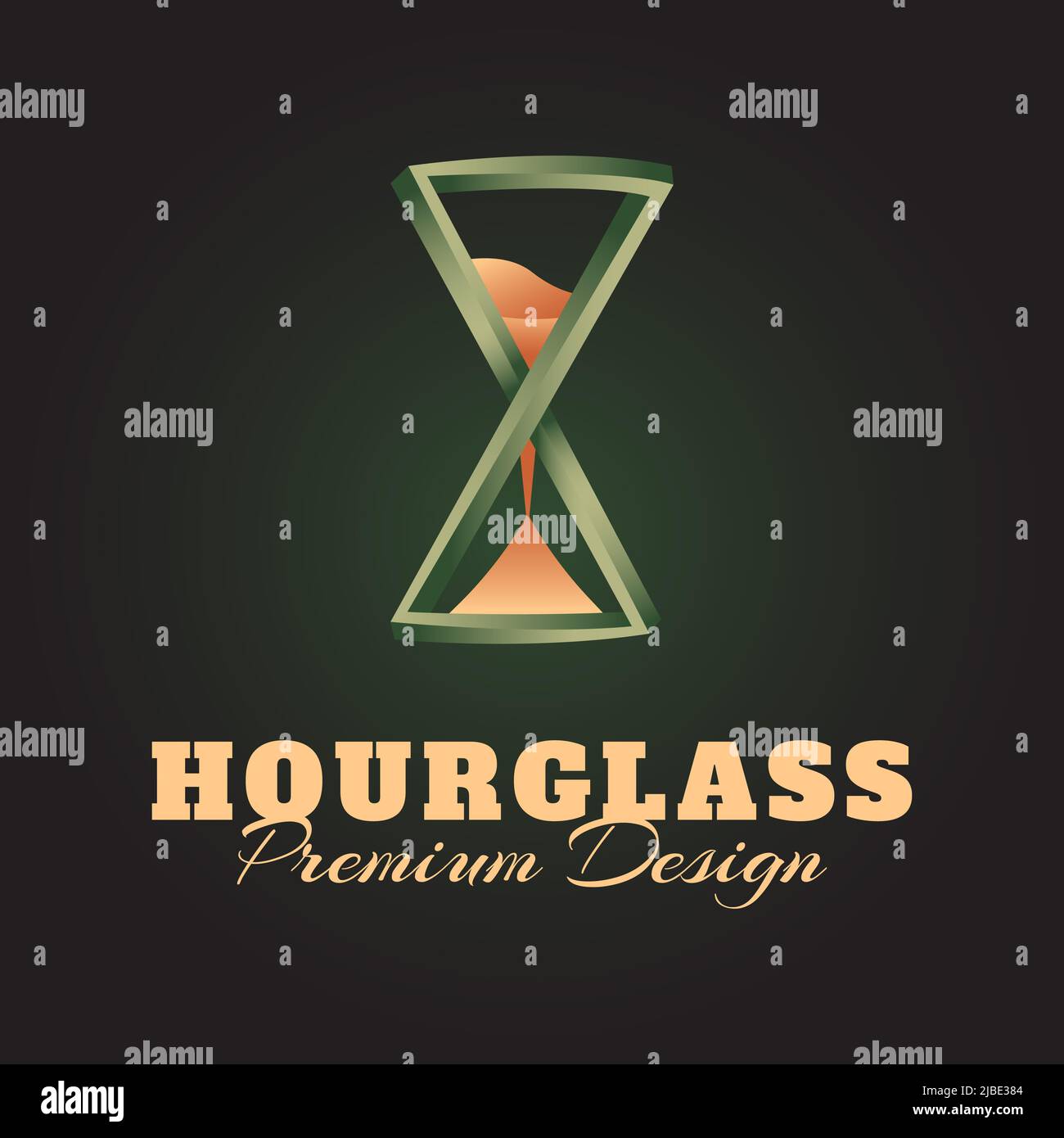 Luxury 3d Gold Hourglass Logo Vector Illustration Design Modern Luxurious Creative Hourglass