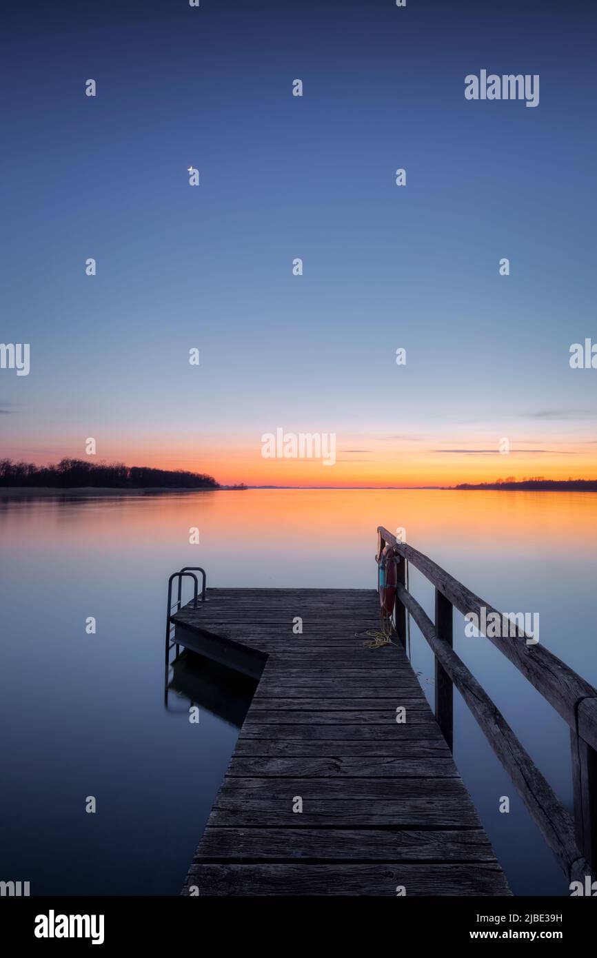 Sunset at the lake Selenter See in Schleswig-Holstein Stock Photo - Alamy