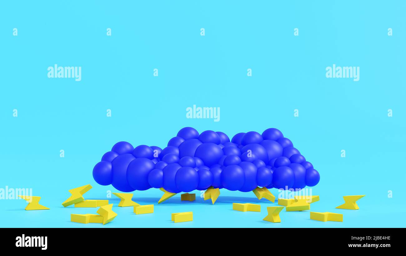 Weather forecast sign, Meteorological icon, cloud and lightning ...