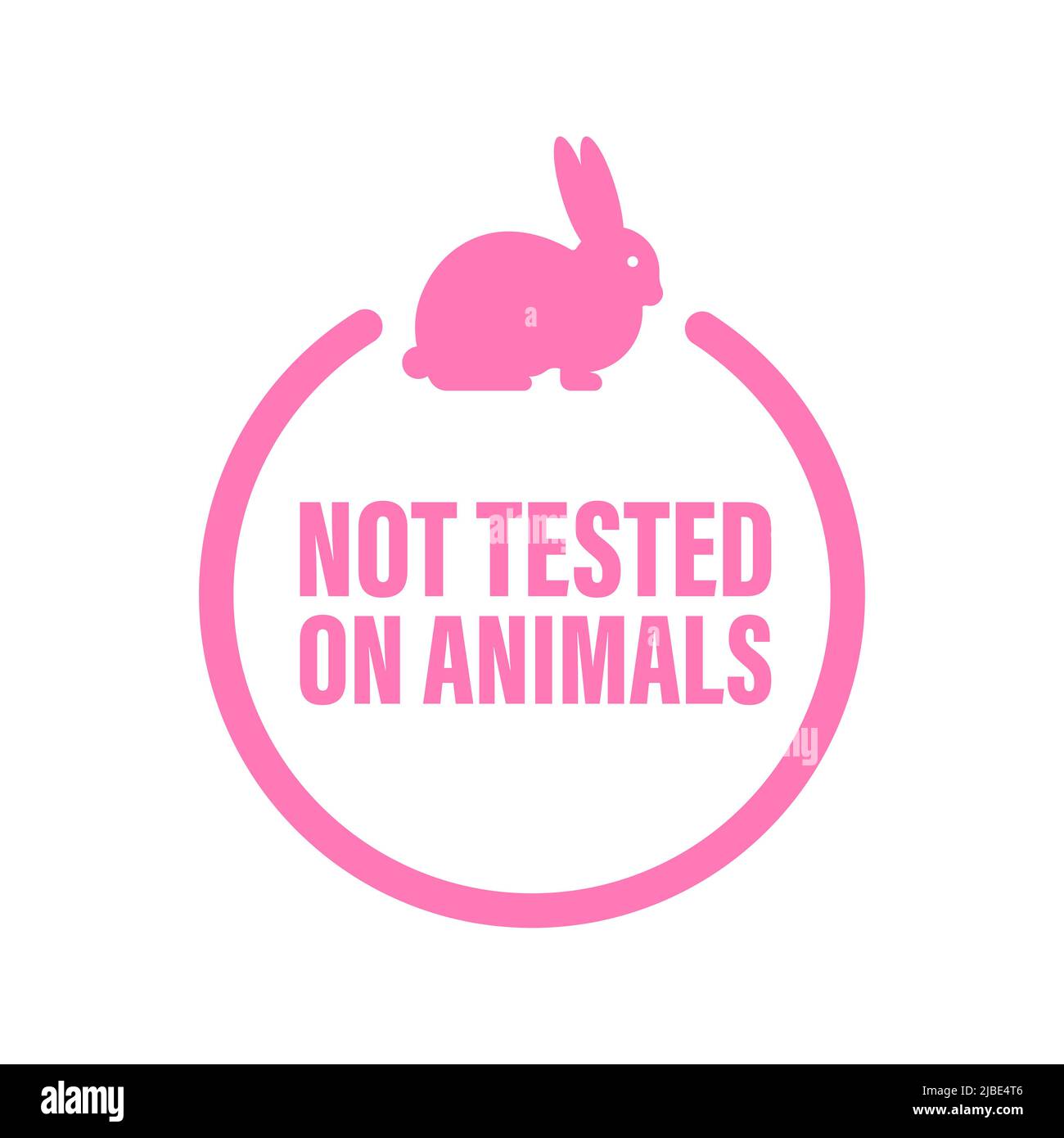 Not tested on animals. Cruelty free Pink banner. Vegan emblem ...