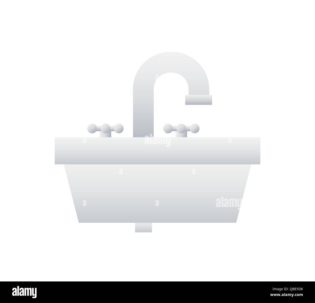 Flat style sink lustration on white backdrop. Vector isolated ...