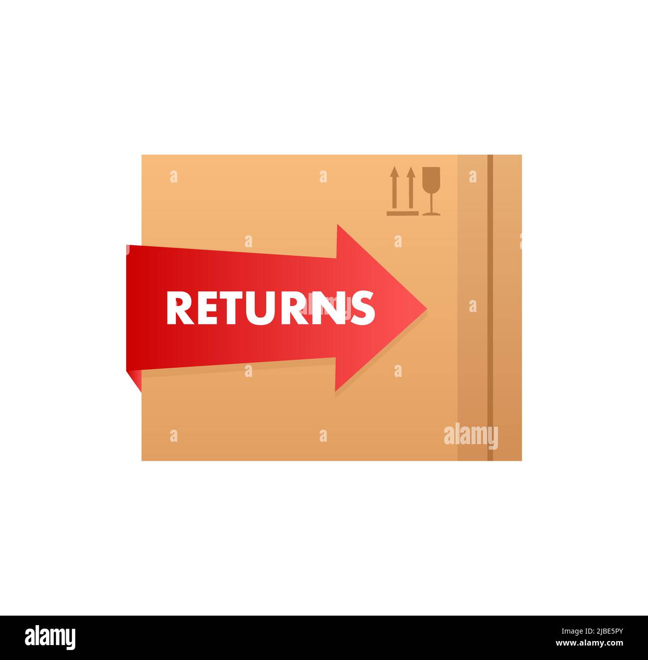 Returns box, great design for any purposes. Vector concept. Courier ...