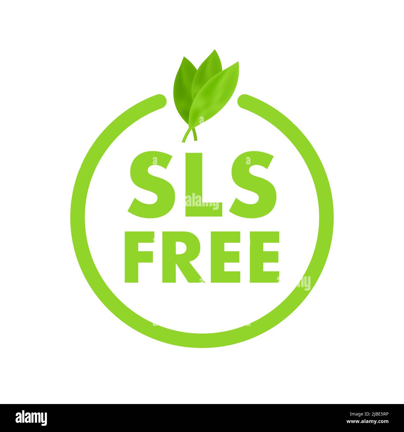 Green icon with sign sls free. Sls free on white background Stock ...