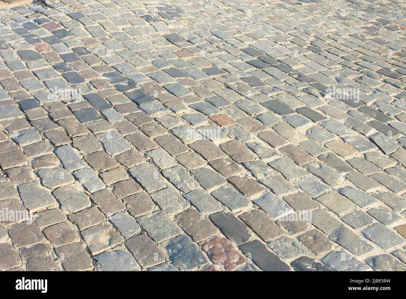 paved road of rough old stone, paving stones, building element Stock ...