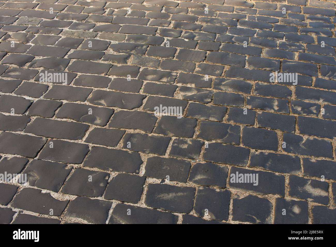 paved road of rough old stone, paving stones, building element Stock ...