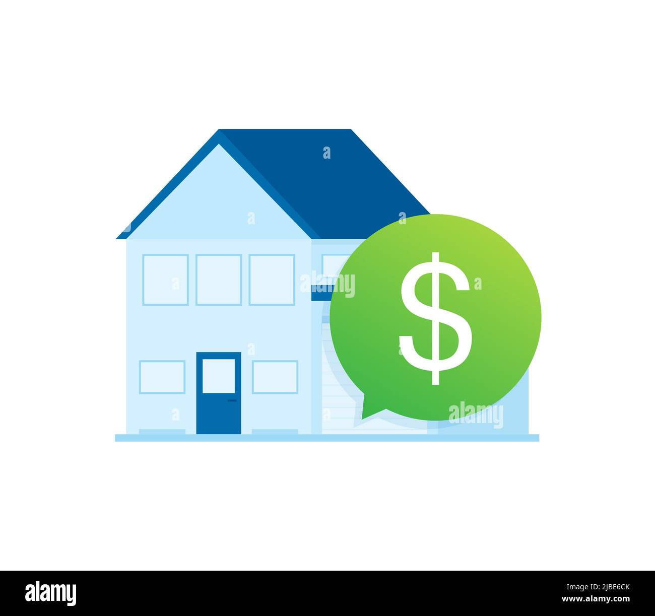 Real estate appraisal. Modern flat blue icon. Business concept Stock ...