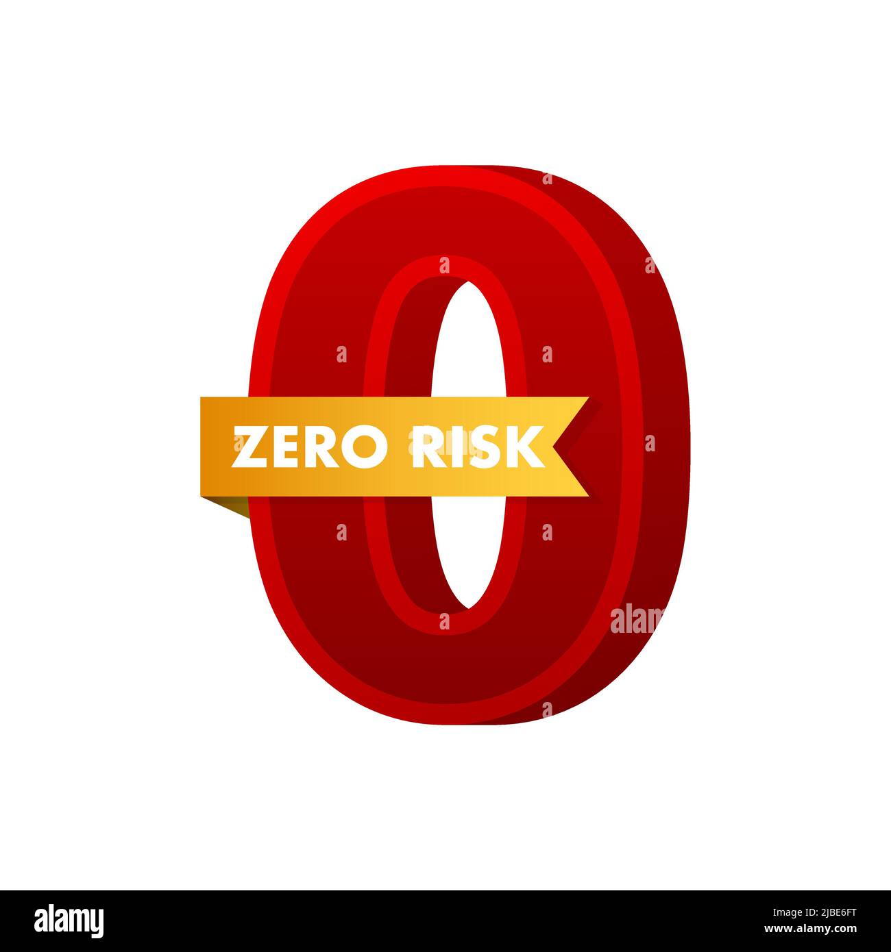Zero risk in 3d style on white background. 3d vector illustration Stock ...