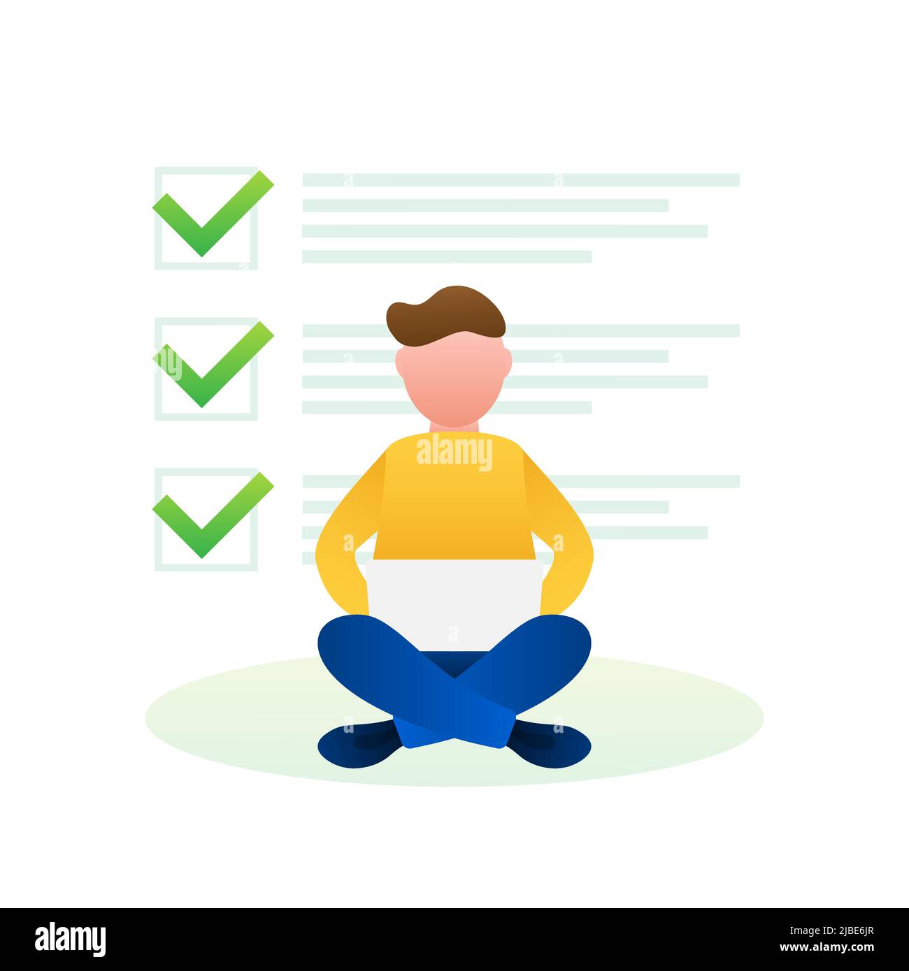 Online exam, checklist and pencil, choosing answer, questionnaire form ...