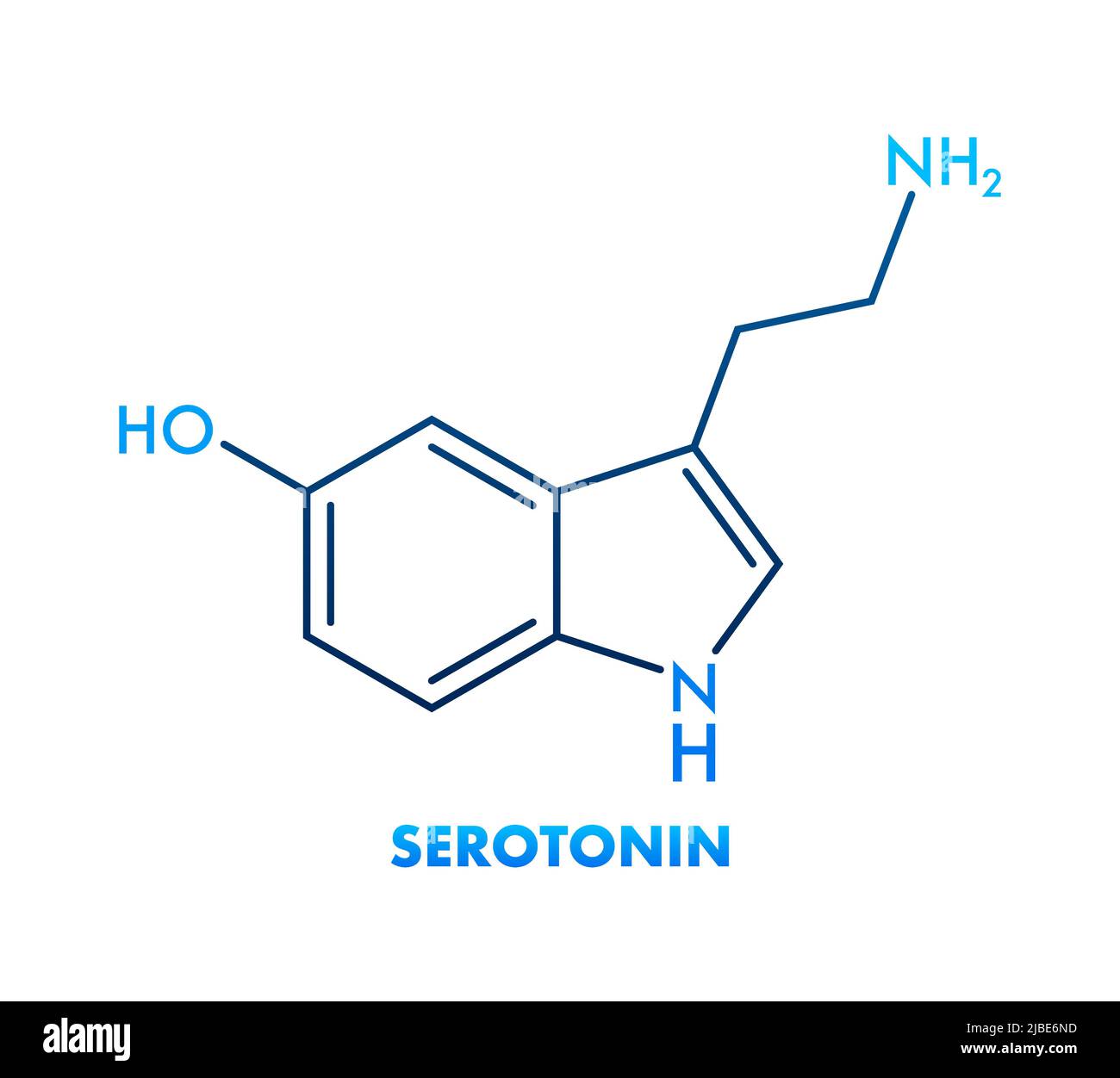 Vector graphic. Serotonin editable stroke outline icon isolated on ...