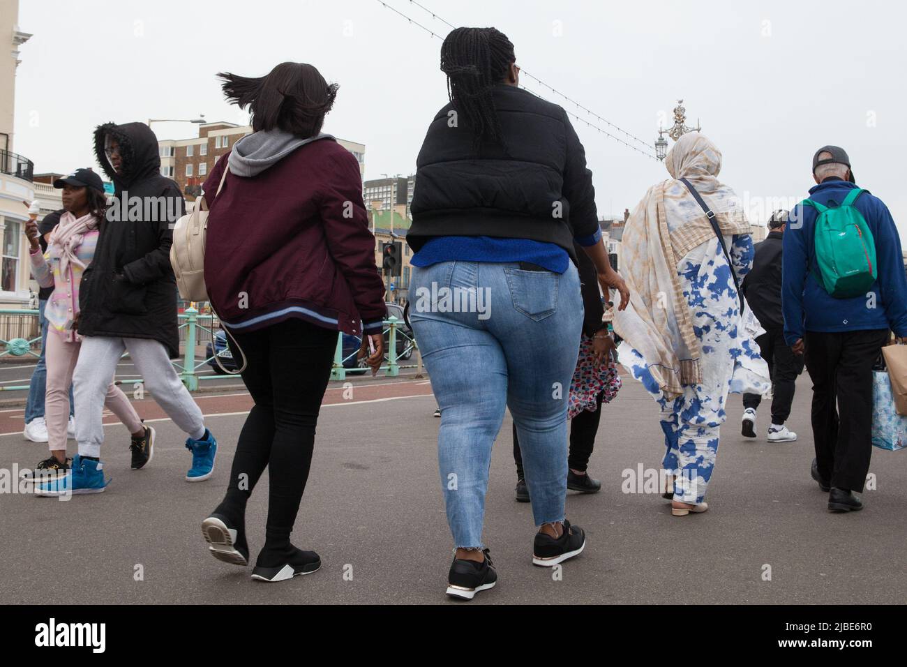 Obese woman walking hi-res stock photography and images - Alamy