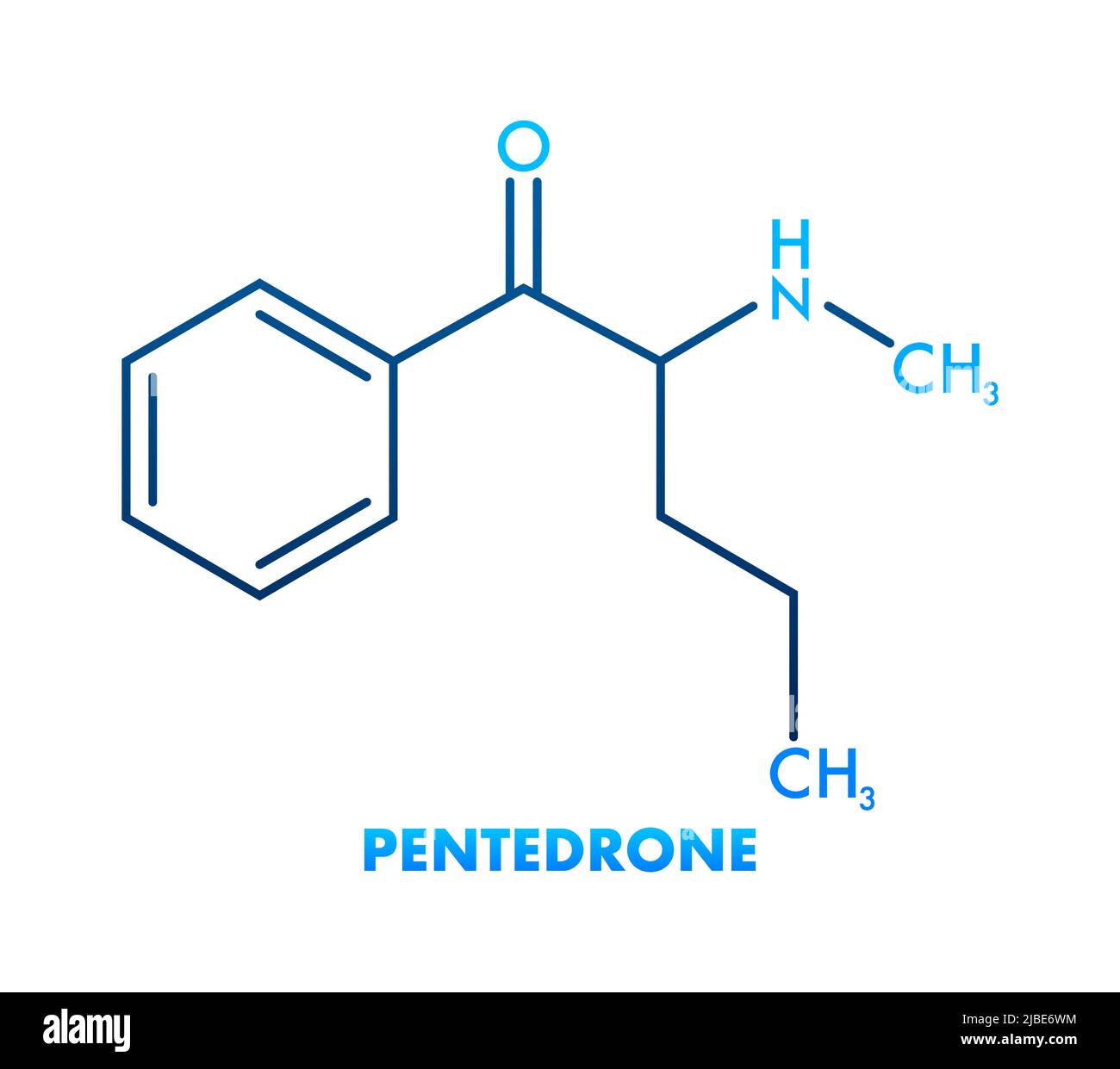 Pentedrone formula. Pentedrone molecular structure. Vector illustration ...