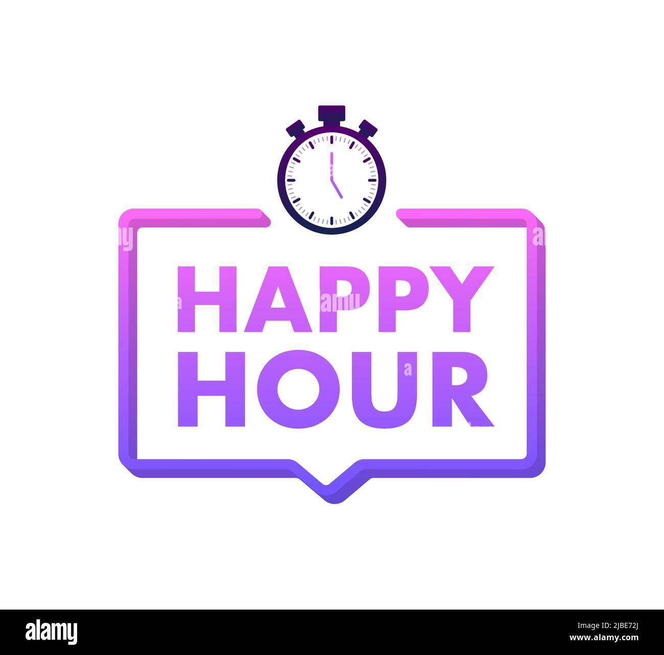 Vintage poster with black happy hour for banner design. Vintage black ...