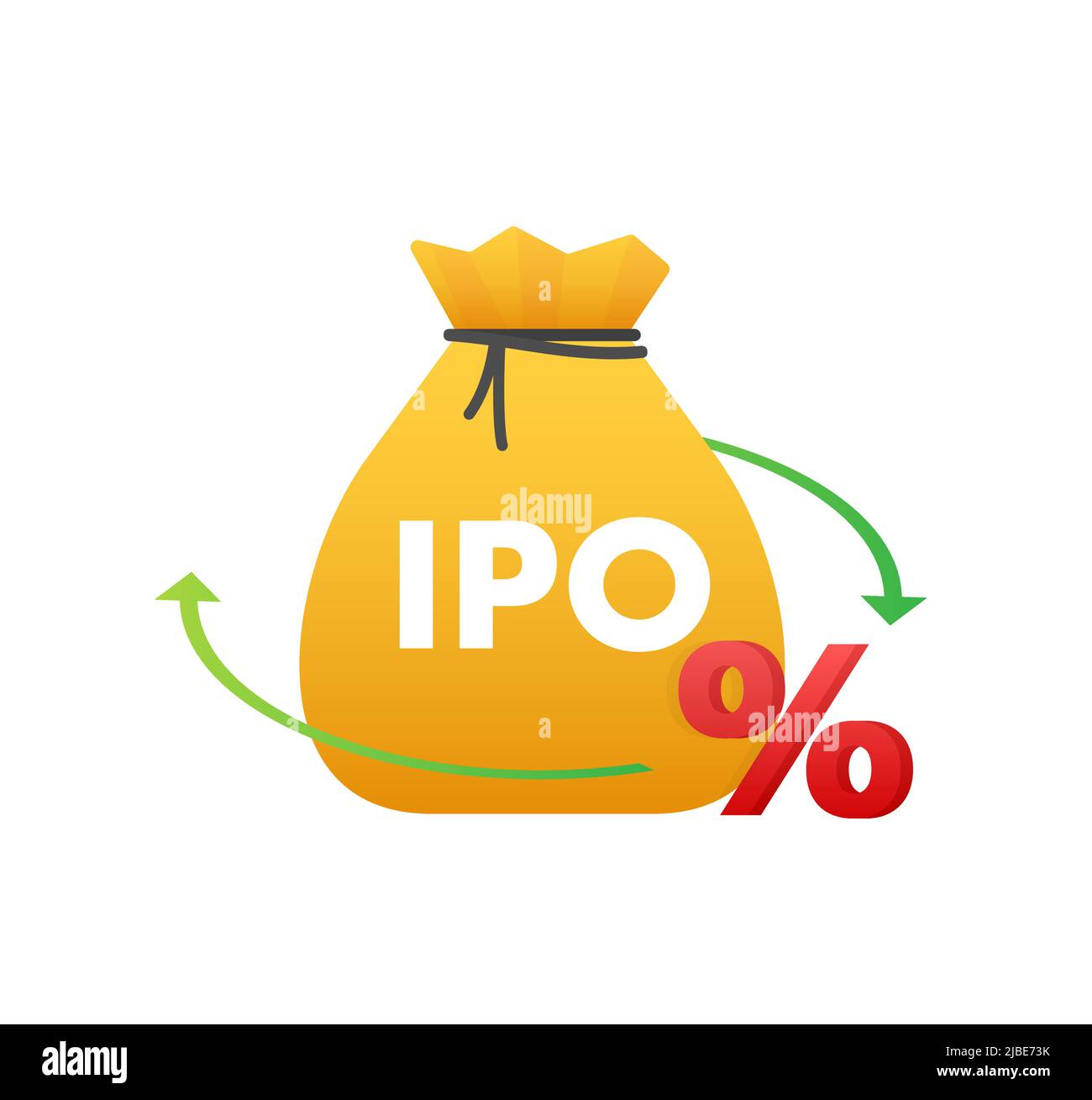 Vector IPO initial public offering concept in flat style - investment and strategy icons. Vector ...