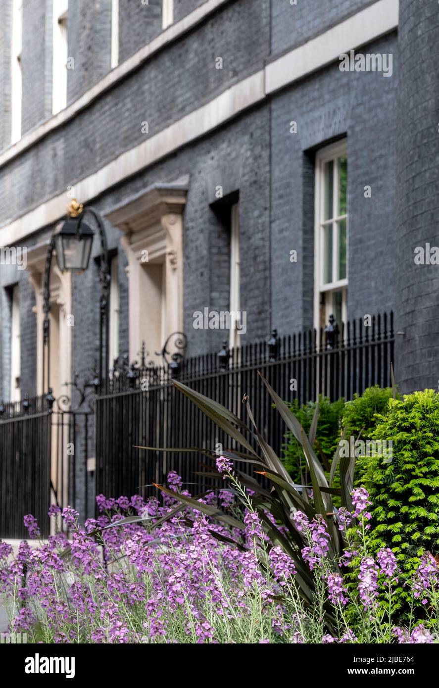 Exterior of 10 Downing Street, Whitehall, official residence and office ...