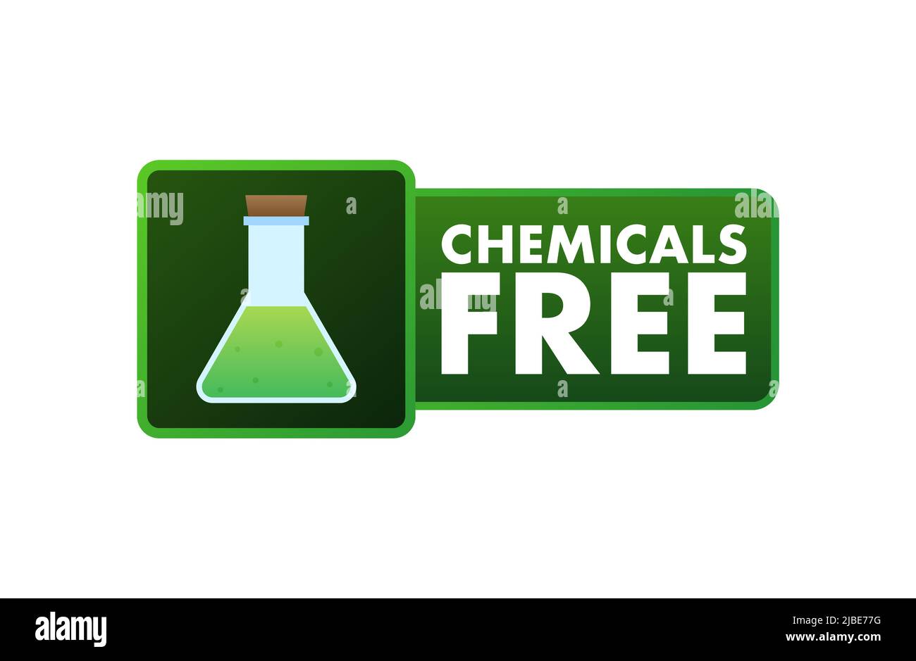 Green vector icon. Chemicals free on white background Stock Vector ...