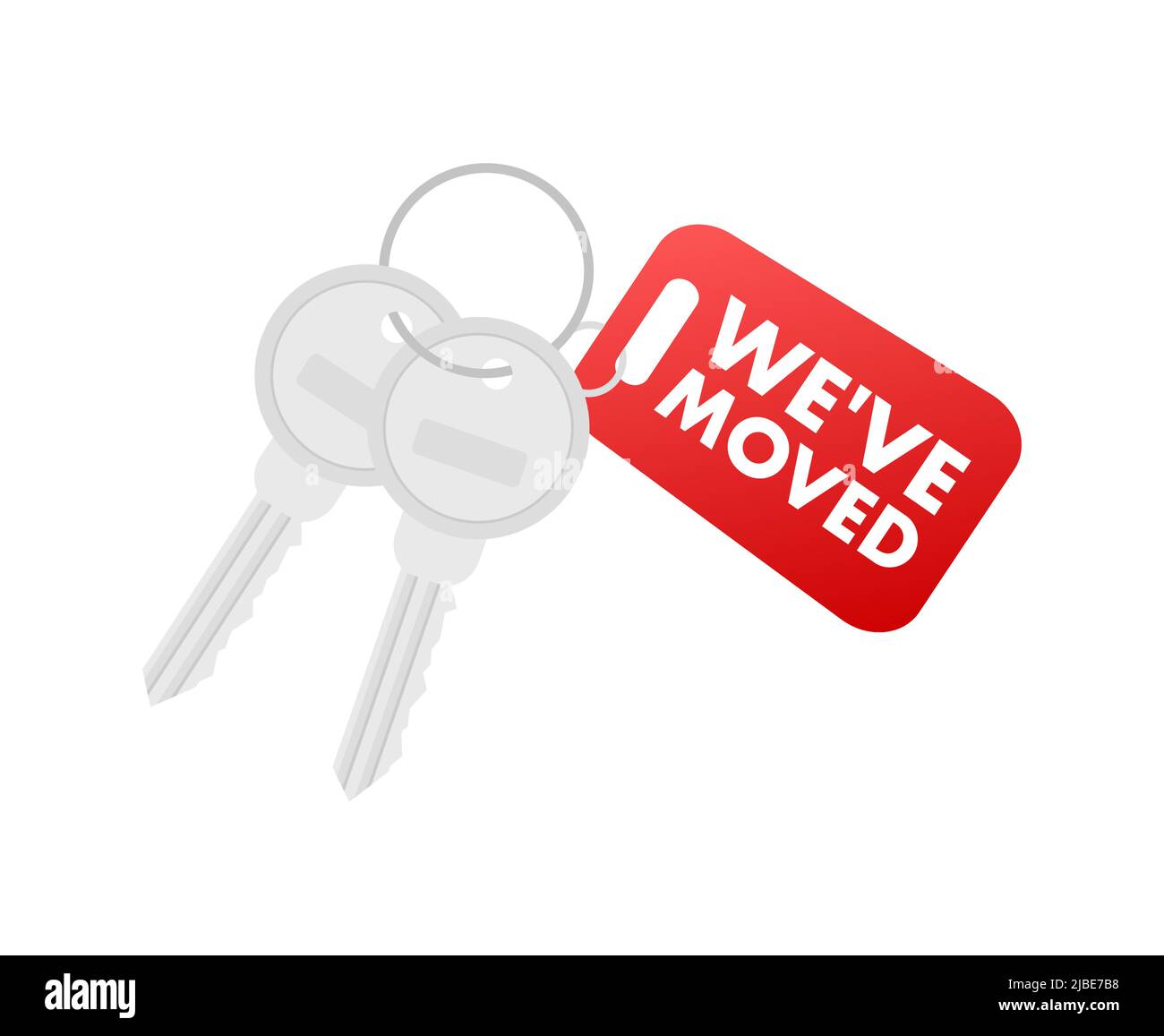 We have moved. Moving office sign with keys. Clipart image isolated on ...