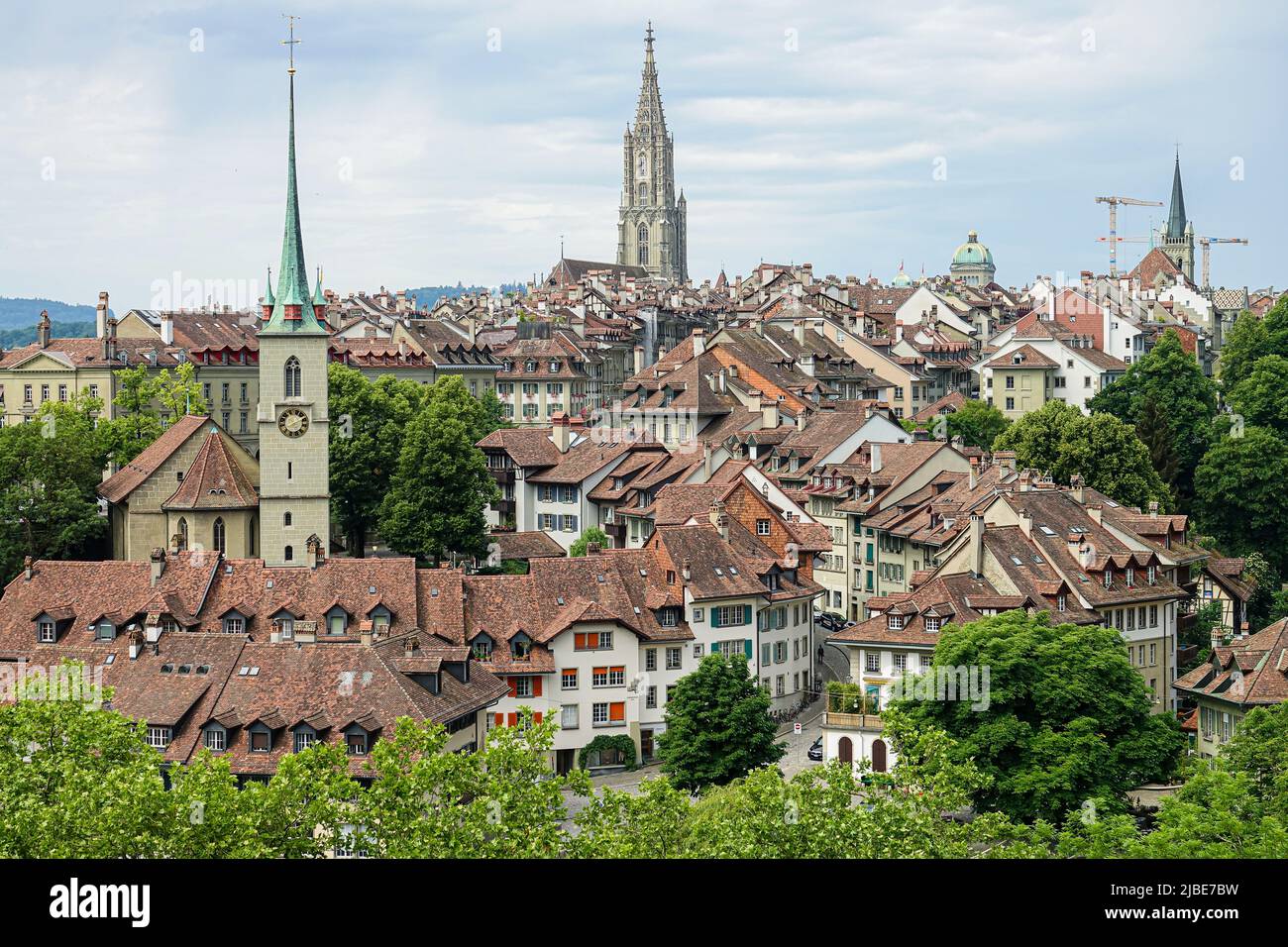 Panorama view of Berne old town from top in rose garden Stock Photo - Alamy