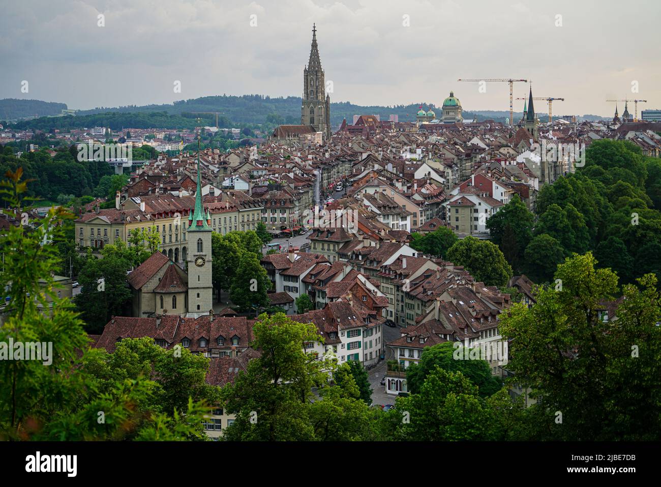 Panorama view of Berne old town from top in rose garden Stock Photo - Alamy