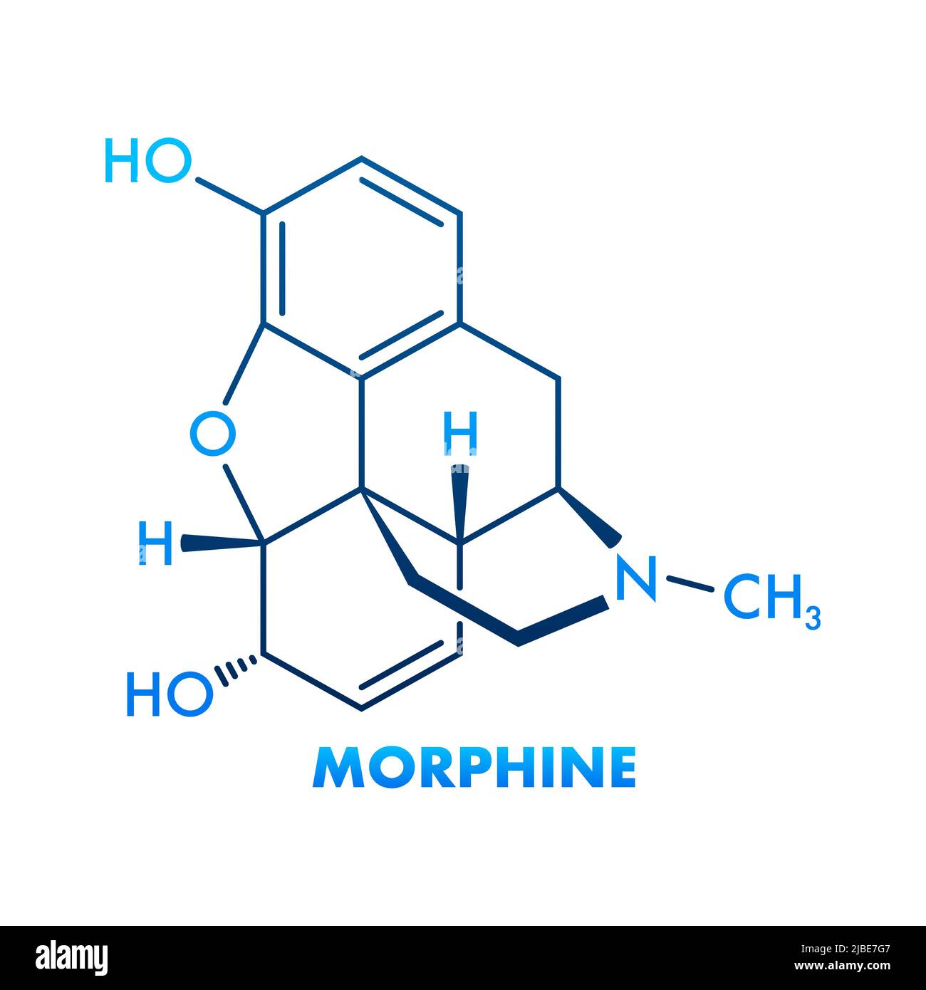 Morphine concept chemical formula icon label, text font vector ...