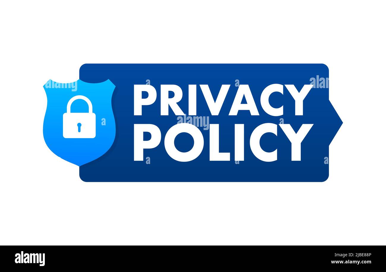 Flat icon with privacy policy. Isometric vector illustration Stock ...