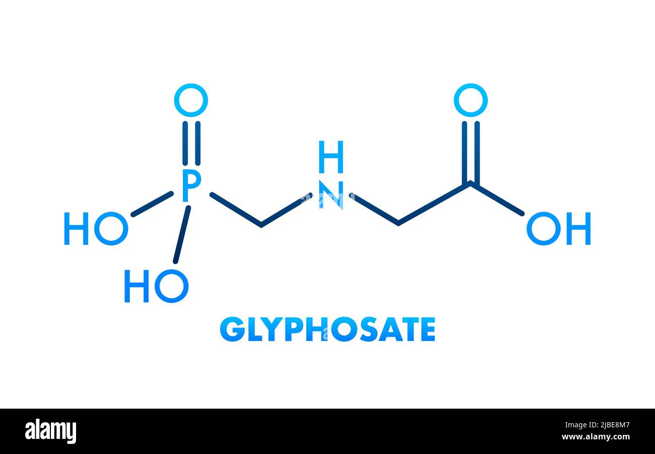 Glyphosate formula. Glyphosate herbicide molecule. Vector illustration ...