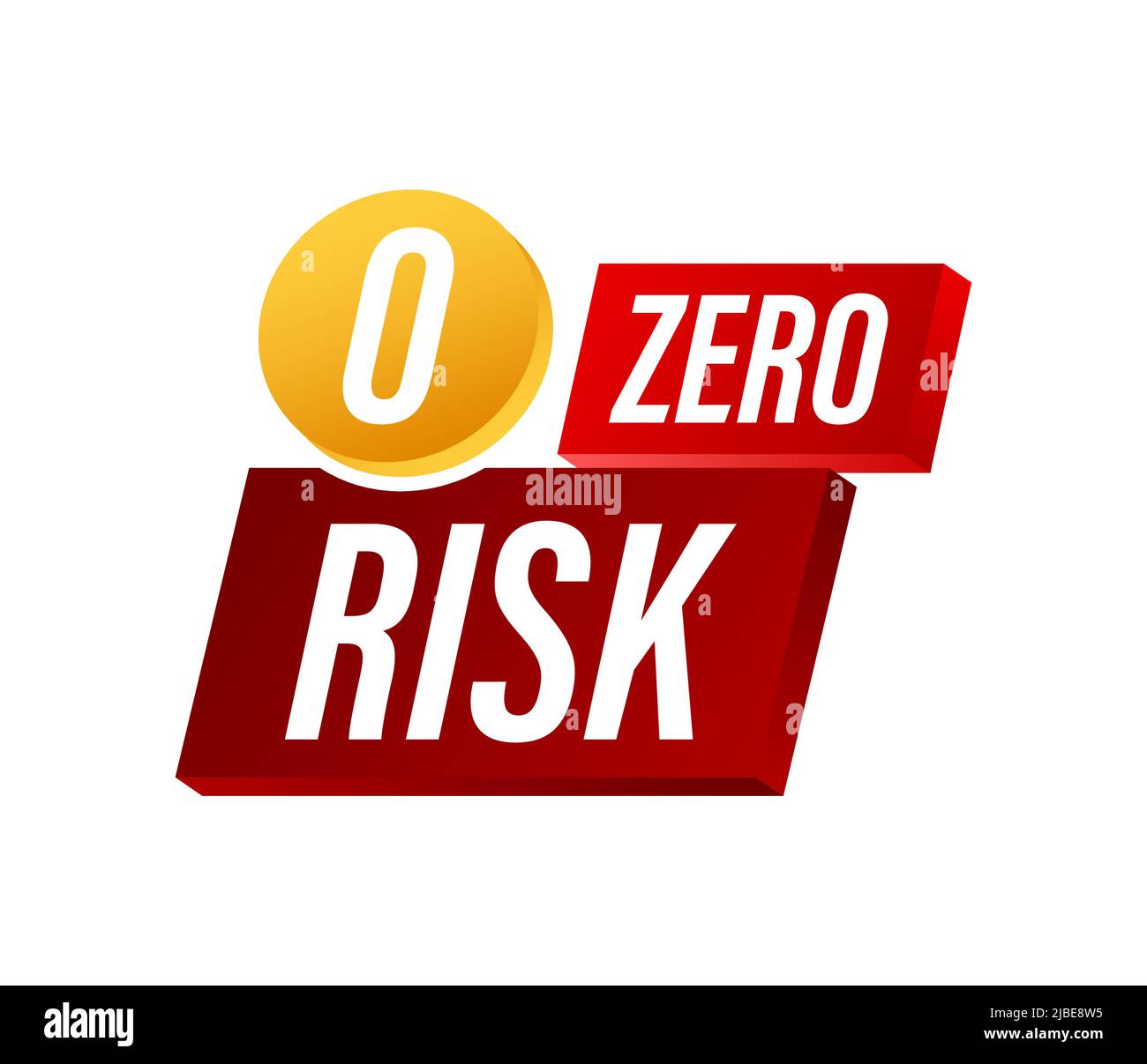Zero risk in 3d style on white background. 3d vector illustration Stock ...