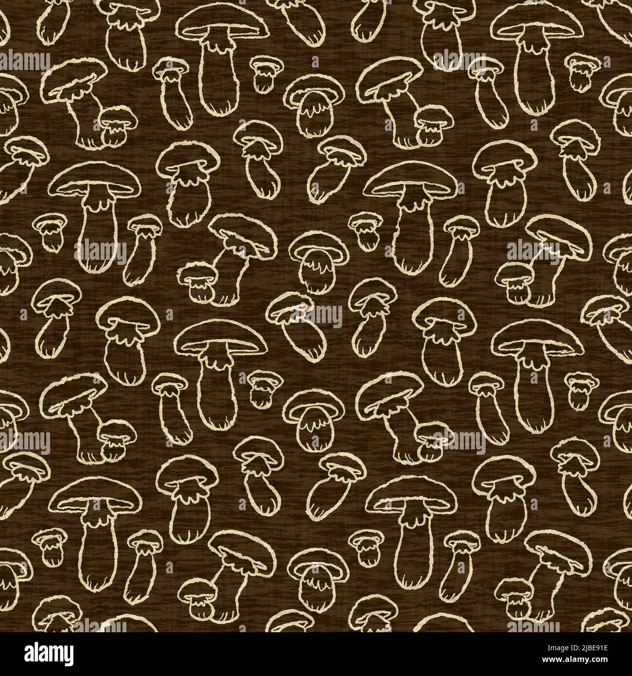 Mushroom linen effect texture seamless pattern. Woven fungus forest for ...