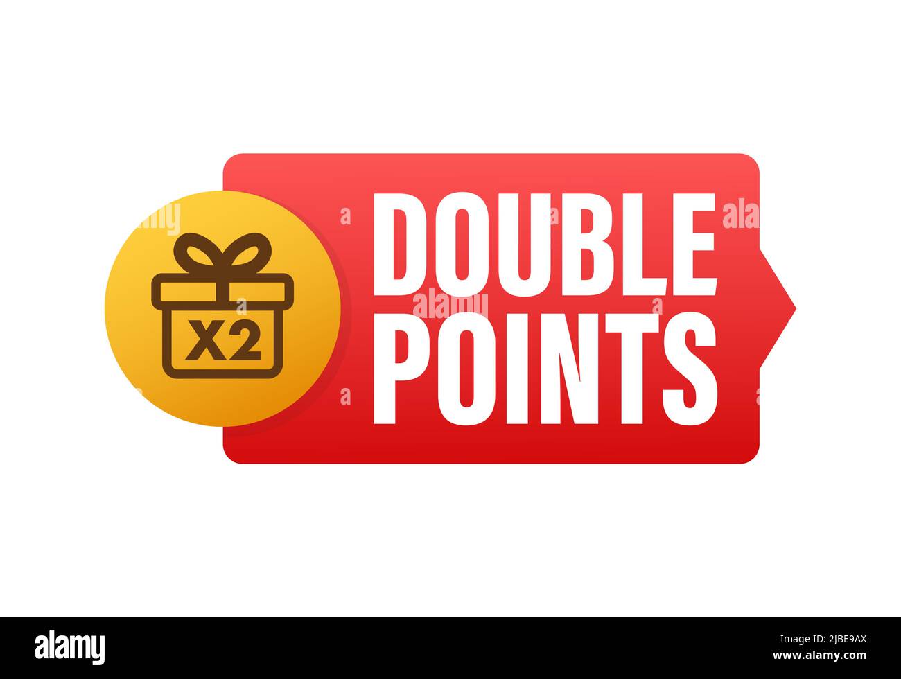 Flat icon with red double points for promotion design. Vector ...